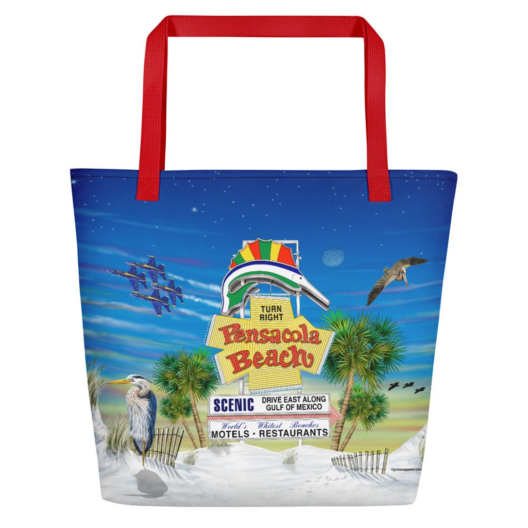 Pensacola Beach Sign - Beach Bag - Etsy