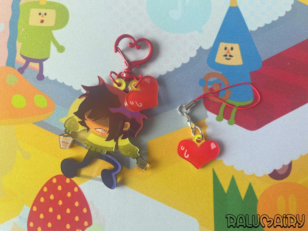 Deltarune Kris + Soul Linking Charm - Etsy