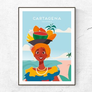 Cartagena Poster / Print / Travel Poster / Columbia Poster / Retro ...
