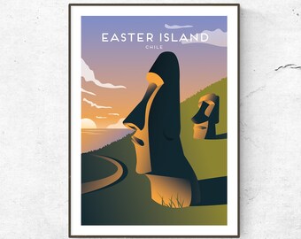 Easter Island Chile Travel Wall Art Poster Print - Etsy