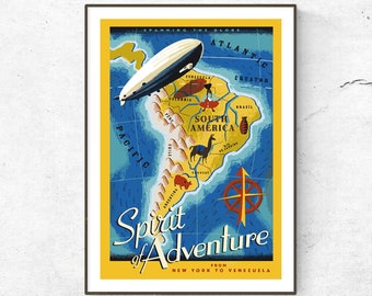 South America Travel Poster - Etsy