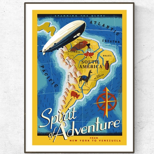 South America Travel Poster Art Print Retro TR115 - Etsy