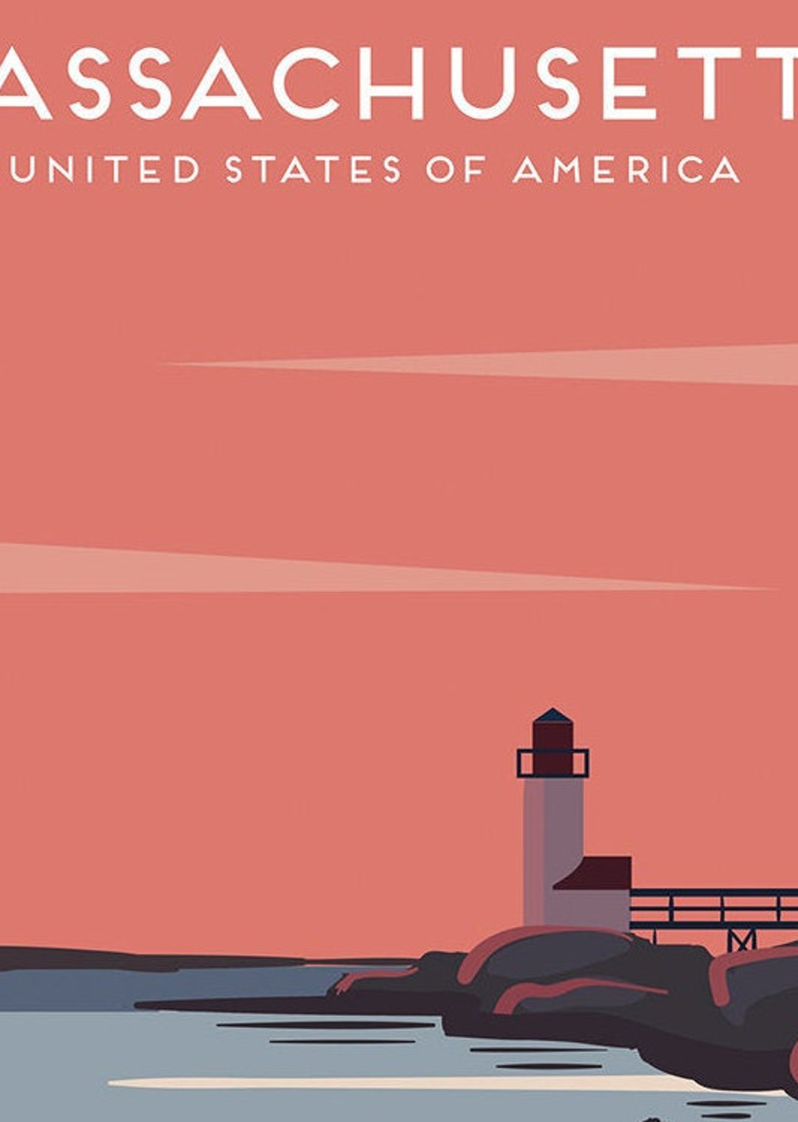 Massachusetts Poster / Print / America Travel Print / Travel - Etsy UK