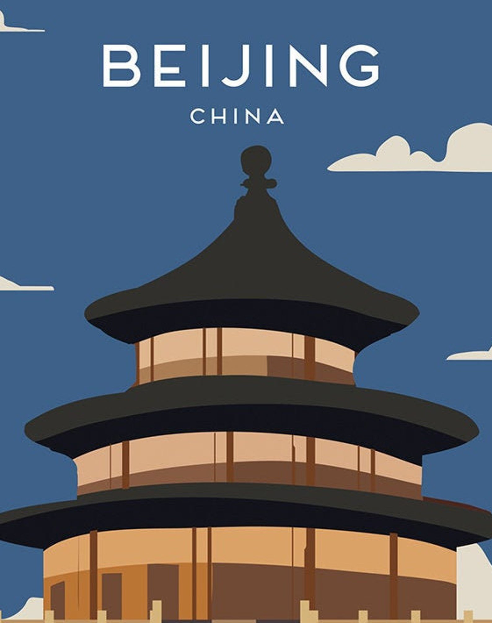 Beijing Poster / Print / China Travel Print / Travel Poster / | Etsy