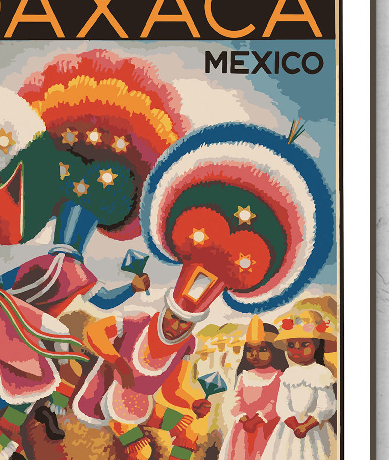 Restored Vintage Oaxaca Poster / Print / Mexico Travel Print / - Etsy