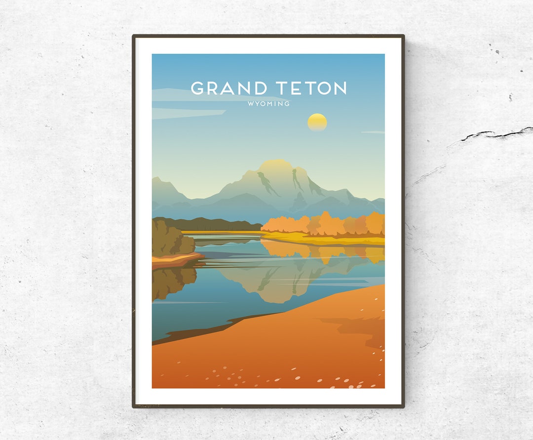 Grand Teton National Park Poster / Print / Wyoming Travel Print / USA ...