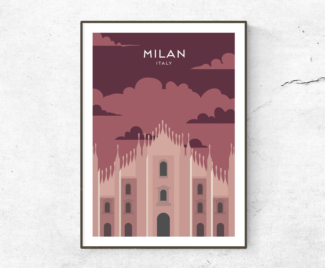Milan Poster / Print / Italy Travel Print / Travel Poster / - Etsy UK