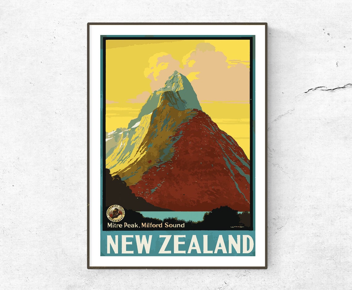Restored Vintage New Zealand Poster / Print / New Zealand - Etsy UK