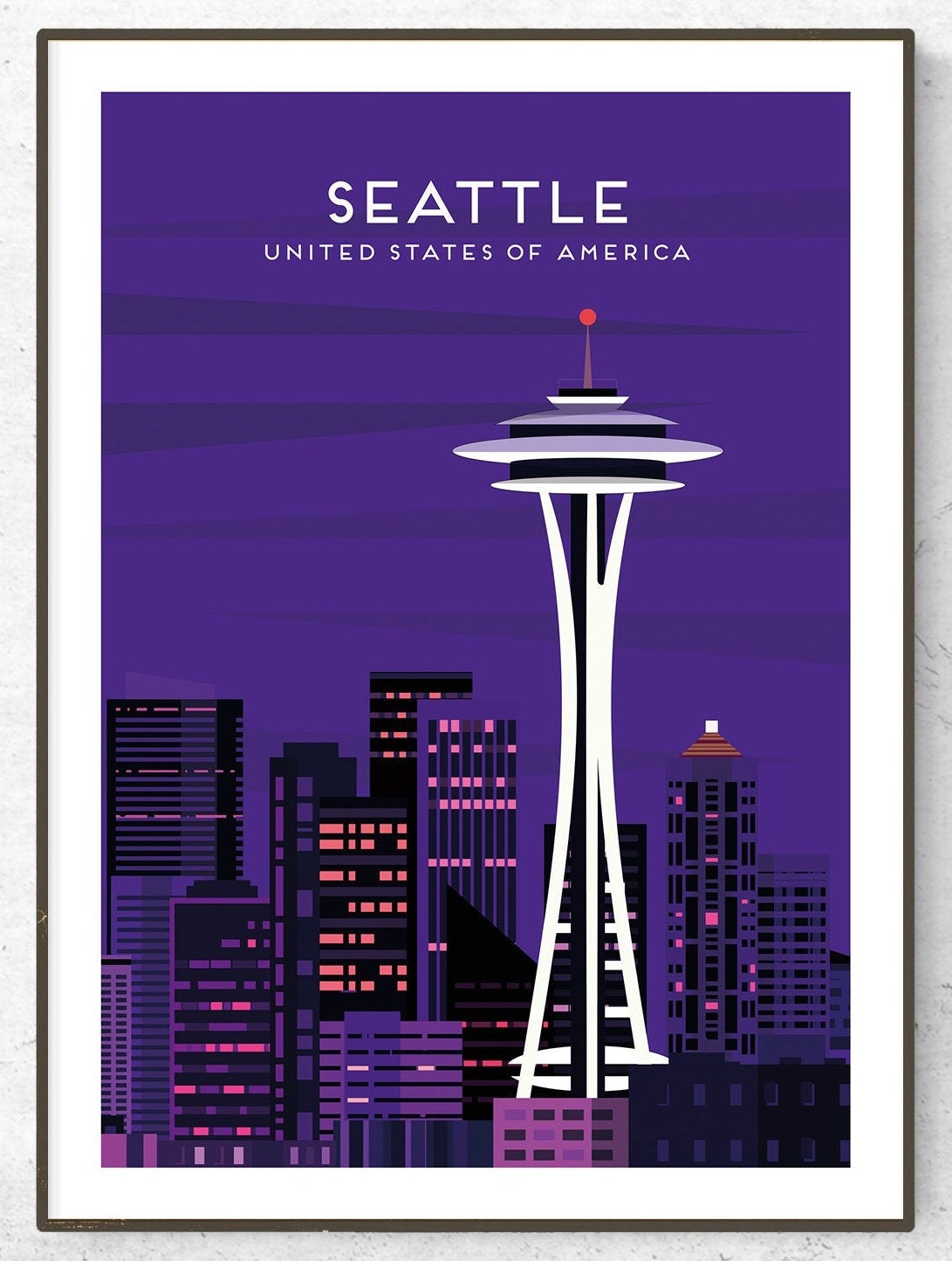 Seattle Poster / Print / USA Travel Print / Travel Poster / - Etsy España