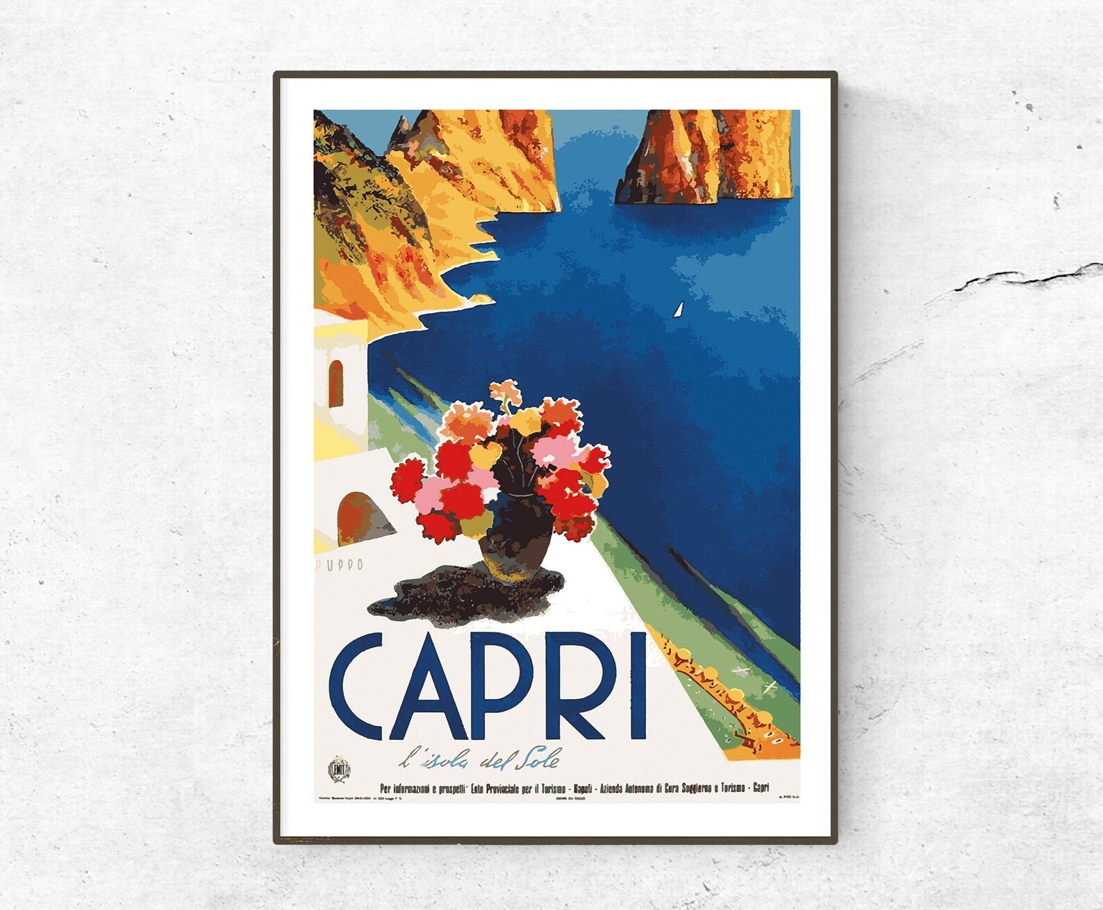 Restored Vintage Capri Poster / Print / Italy Travel Print / - Etsy