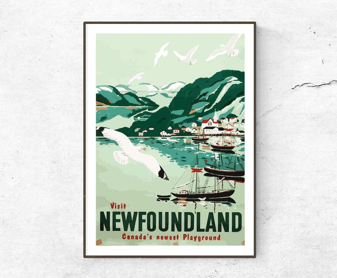 Restored Vintage Newfoundland Poster / Print / Canada Travel Print ...