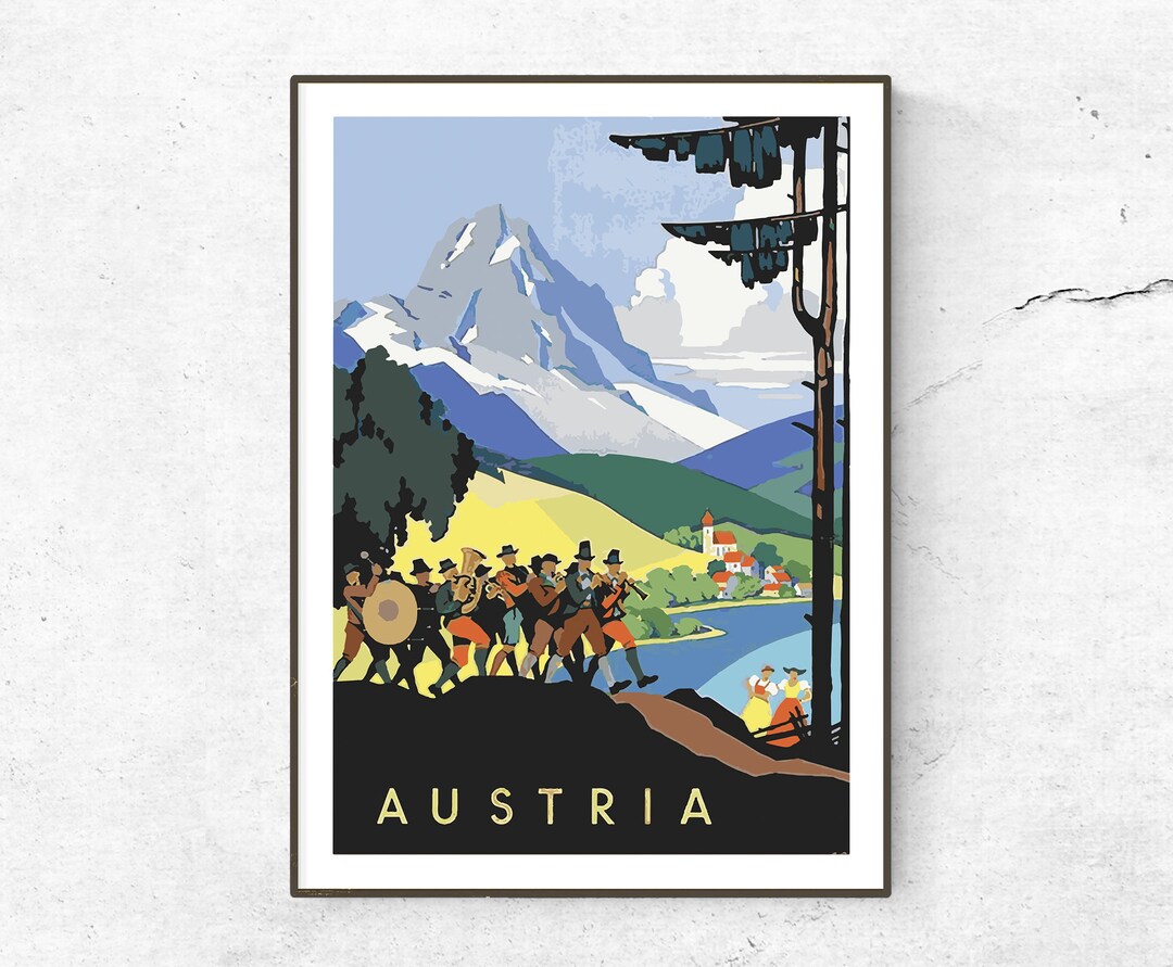 Restored Vintage Austria Poster / Print / Austria Travel Print / Travel ...