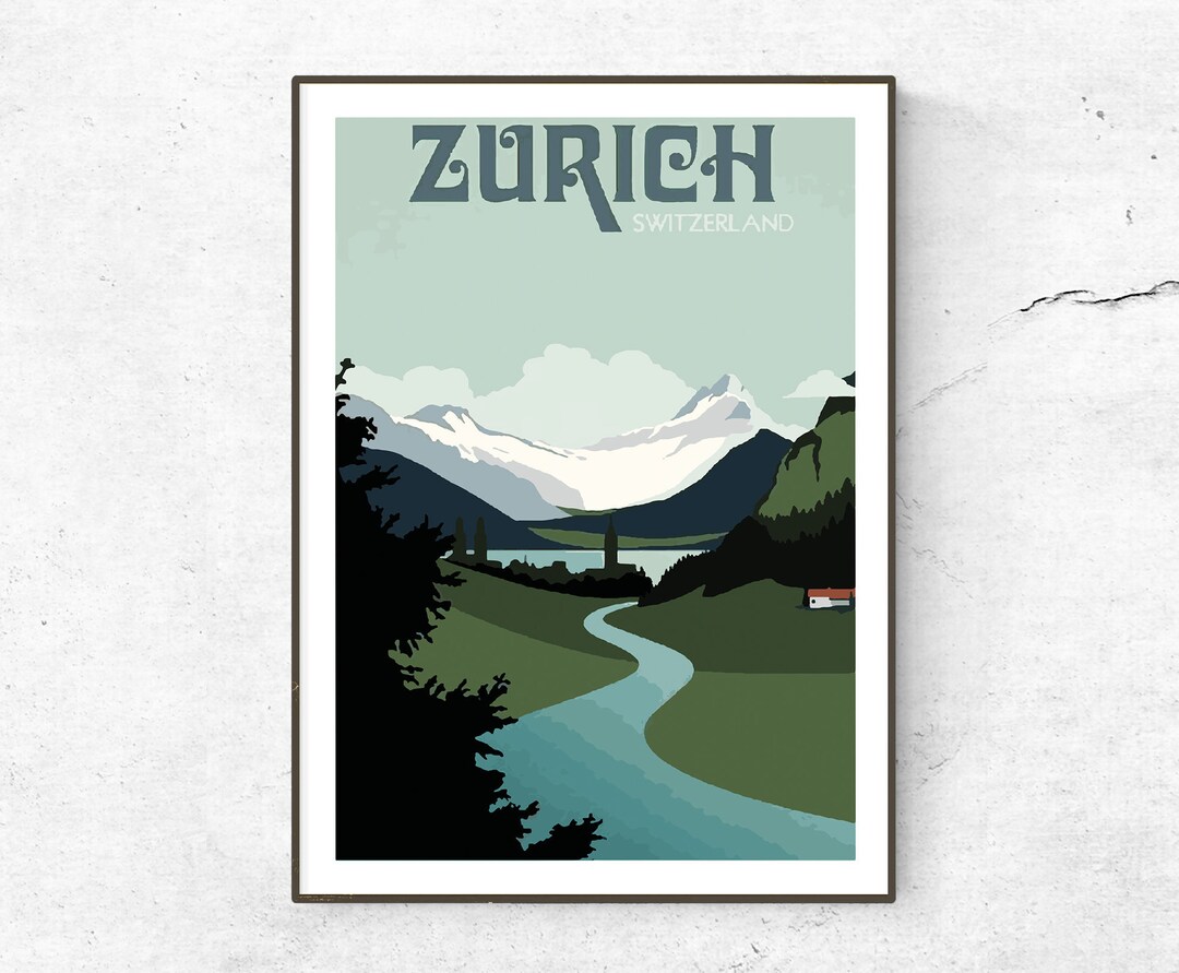 Restored Vintage Zurich Poster / Print / Switzerland Travel Print ...