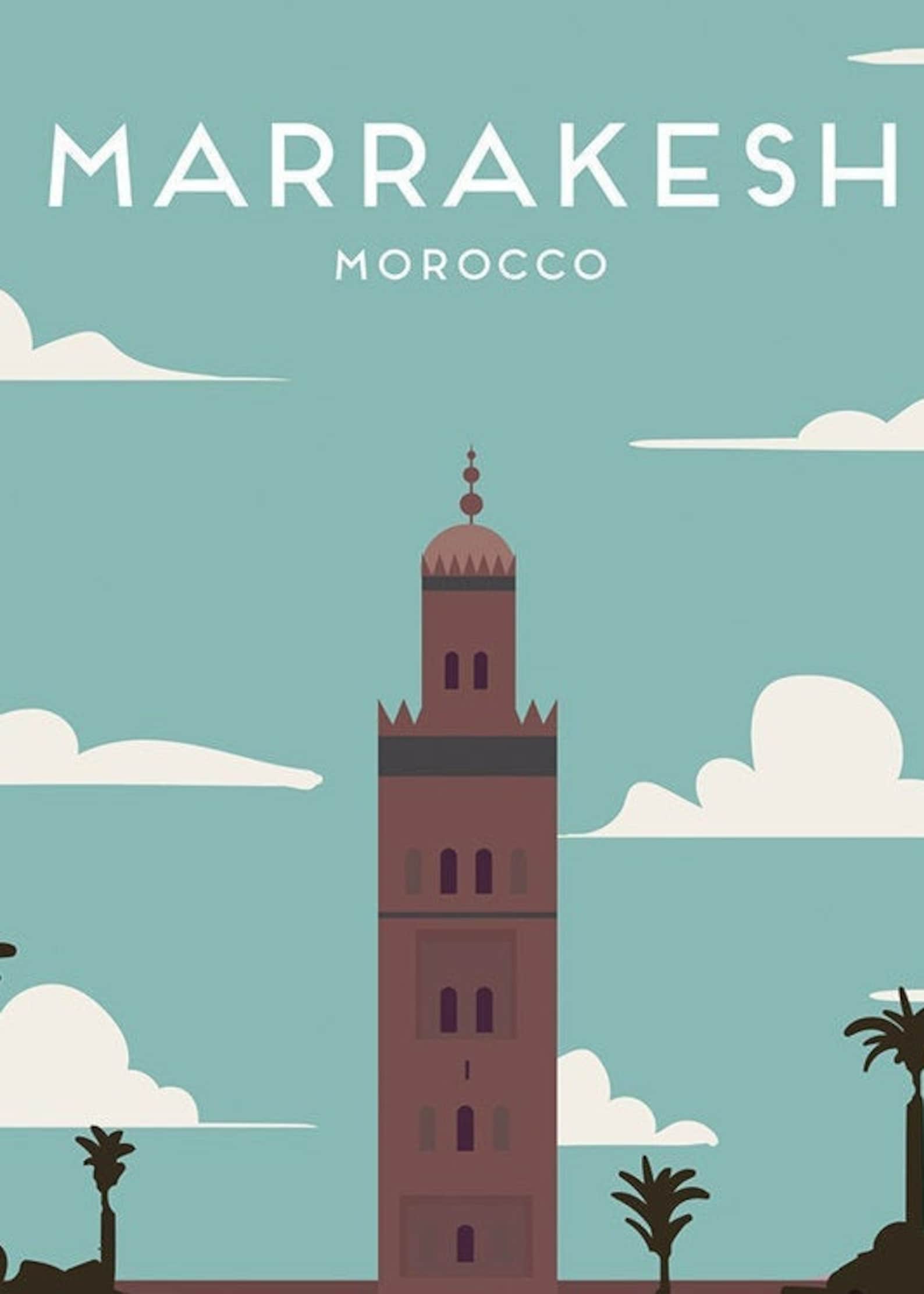 Affiche Marrakech / Imprimer / Maroc Voyage Imprimer / Affiche - Etsy ...