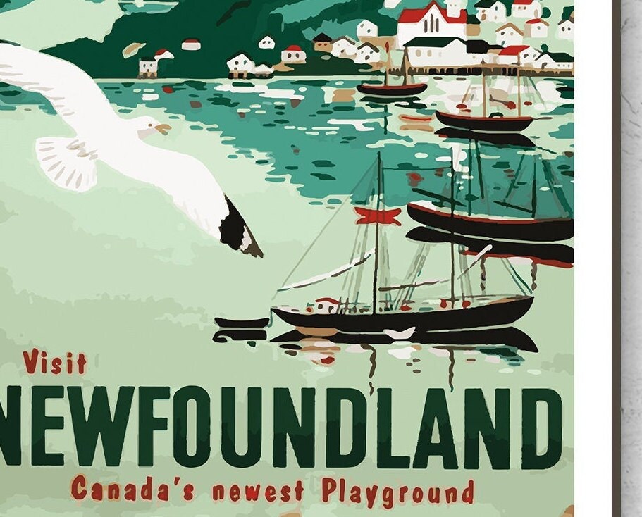 Restored Vintage Newfoundland Poster / Print / Canada Travel - Etsy