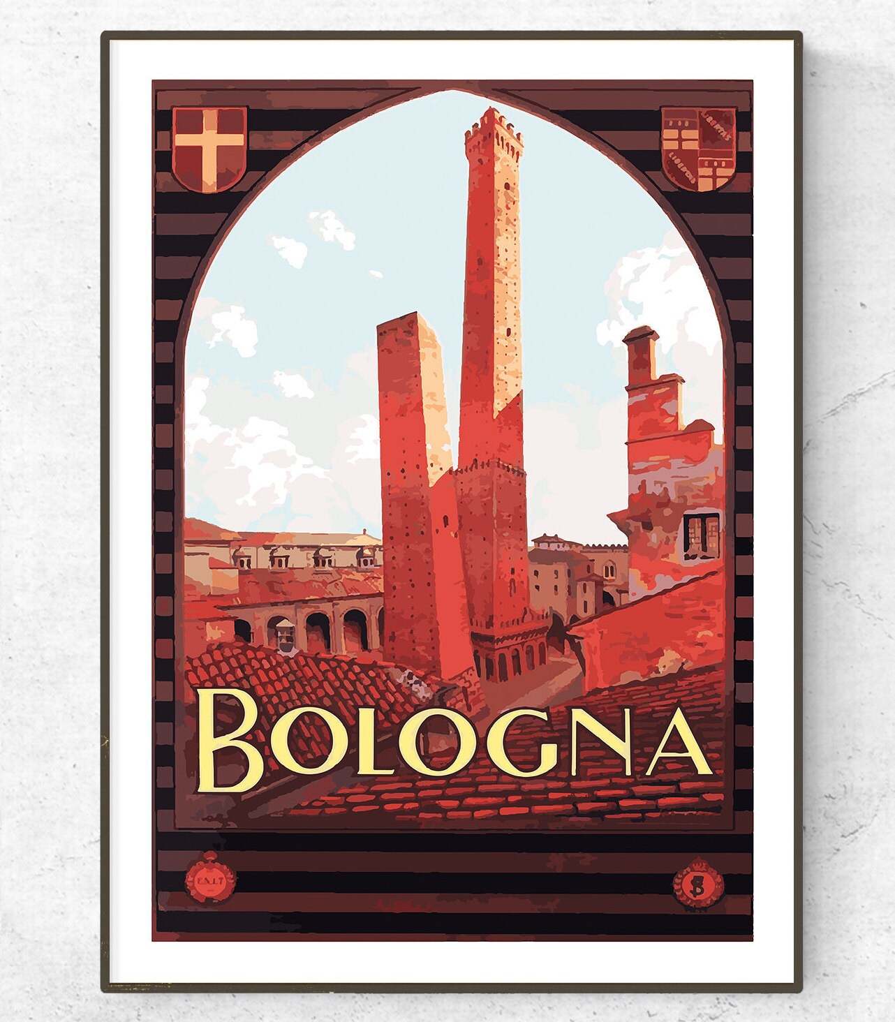 Restored Vintage Bologna Poster / Italy Travel Print / Travel | Etsy
