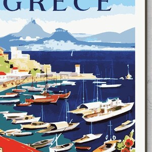 Restored Vintage Greece Poster / Print / Greece Travel Print / Travel ...