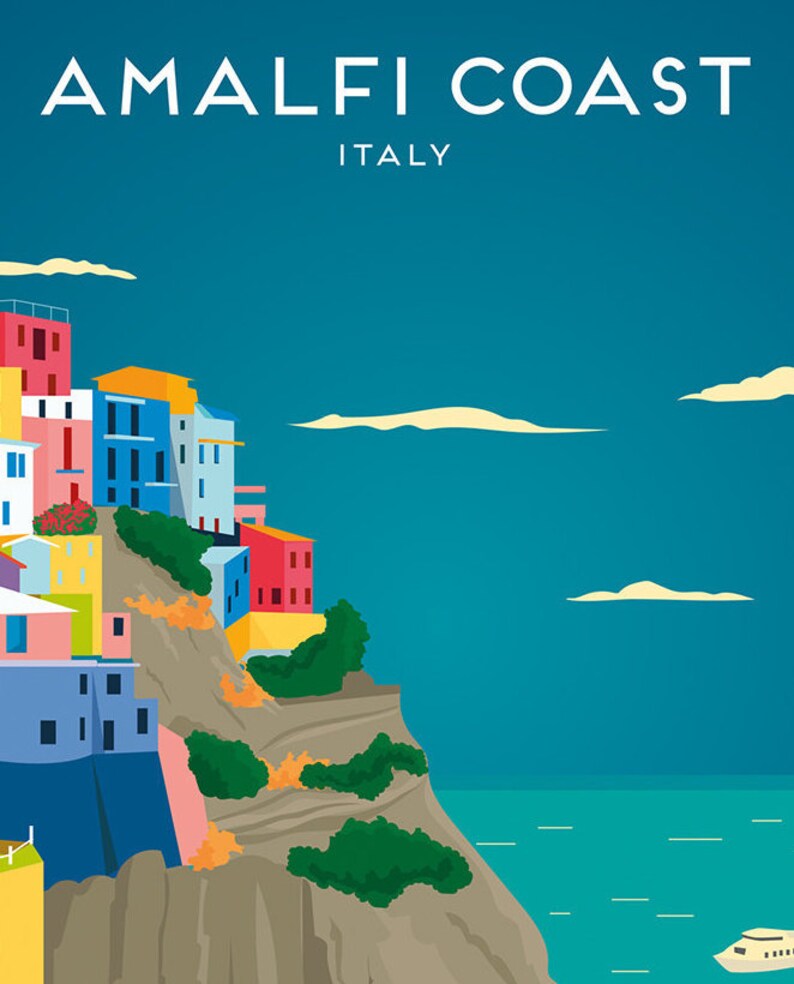 Amalfi Coast Poster / Print / Italy Travel Print / Travel - Etsy