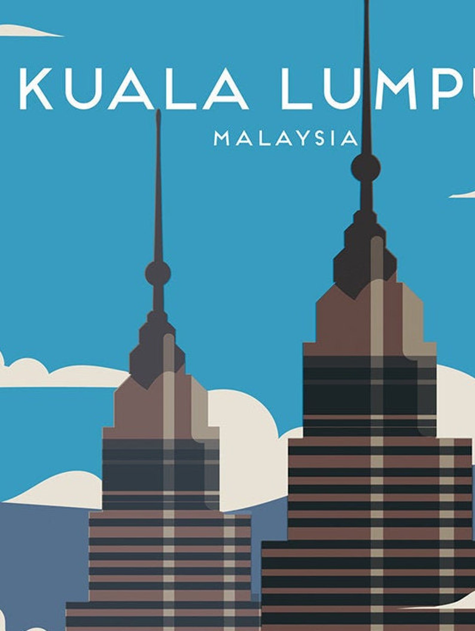 Kuala Lumpur Poster / Print / Malaysia Travel Print / Travel - Etsy