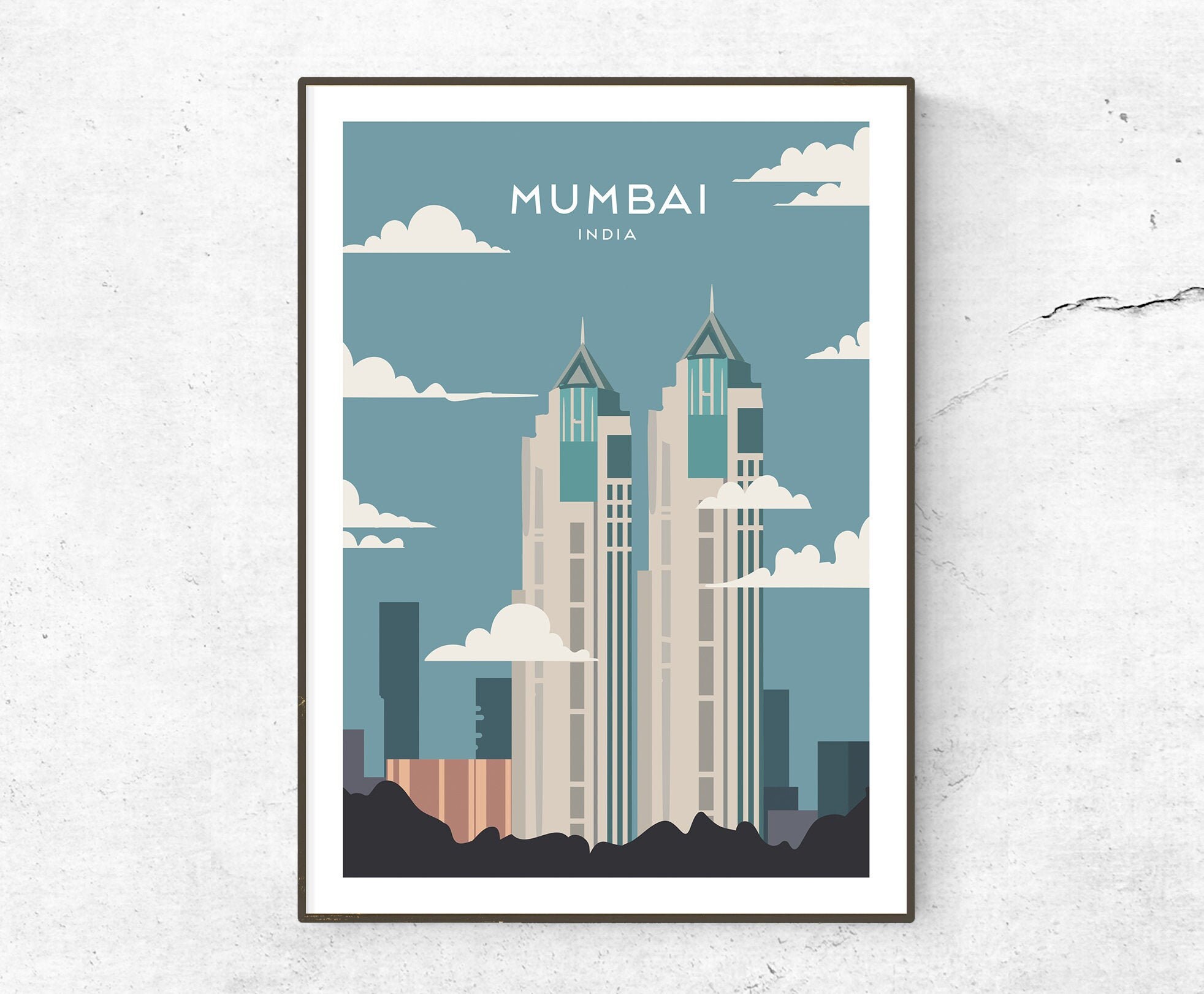 Mumbai Poster / Print / India Travel Print / Travel Poster / | Etsy