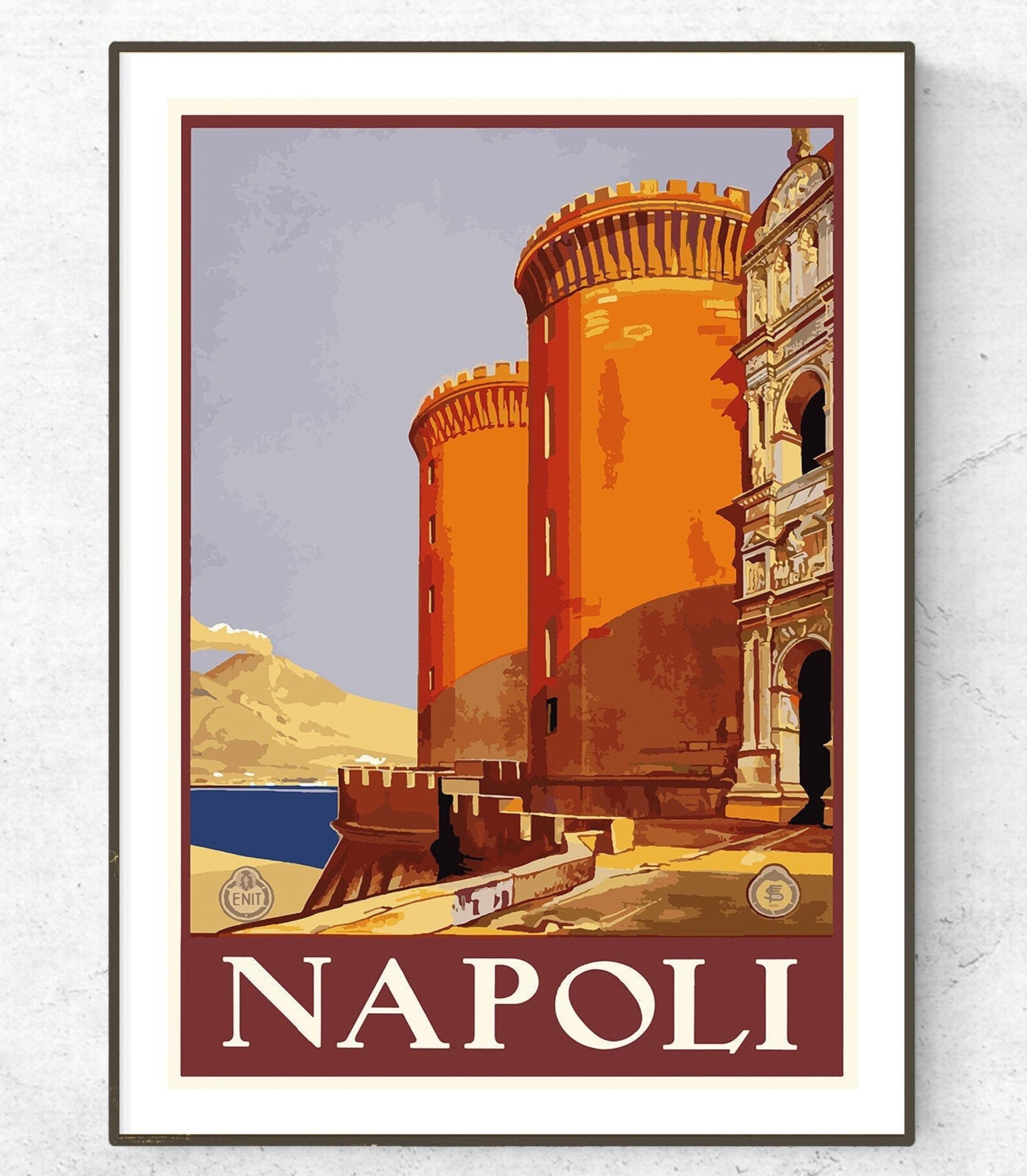 Restored Vintage Napoli Poster / Print / Italy Travel Print / - Etsy UK