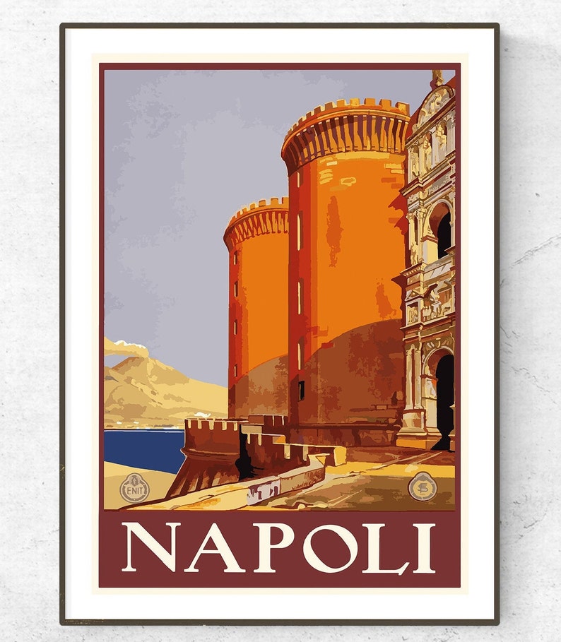 Restored Vintage Napoli Poster / Print / Italy Travel Print / | Etsy UK