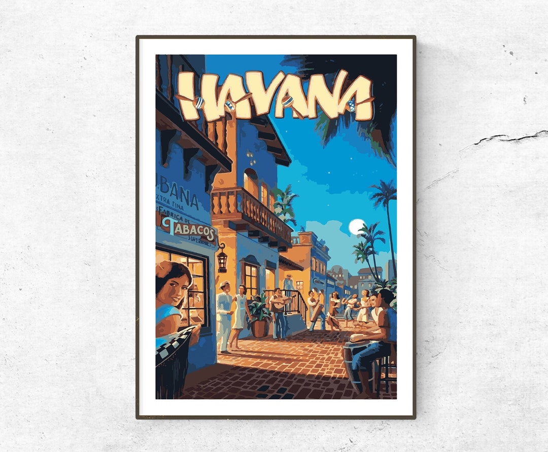 Restored Vintage Havana Poster / Print / Cuba Travel Print / Fashion ...