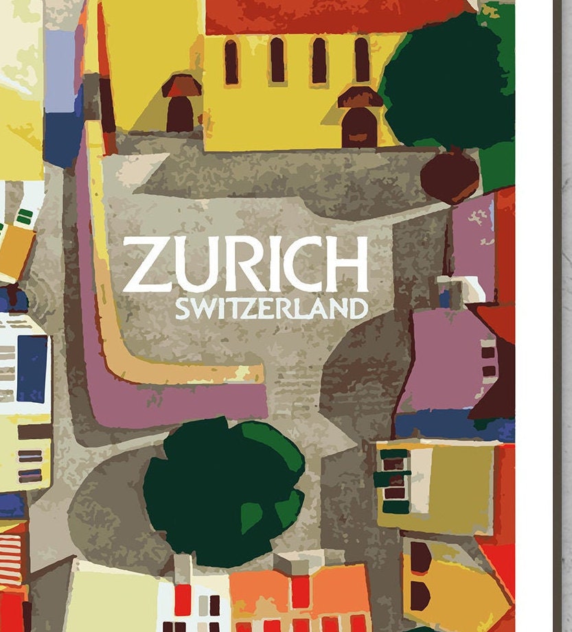 Restored Vintage Zurich Poster / Print / Switzerland Travel - Etsy