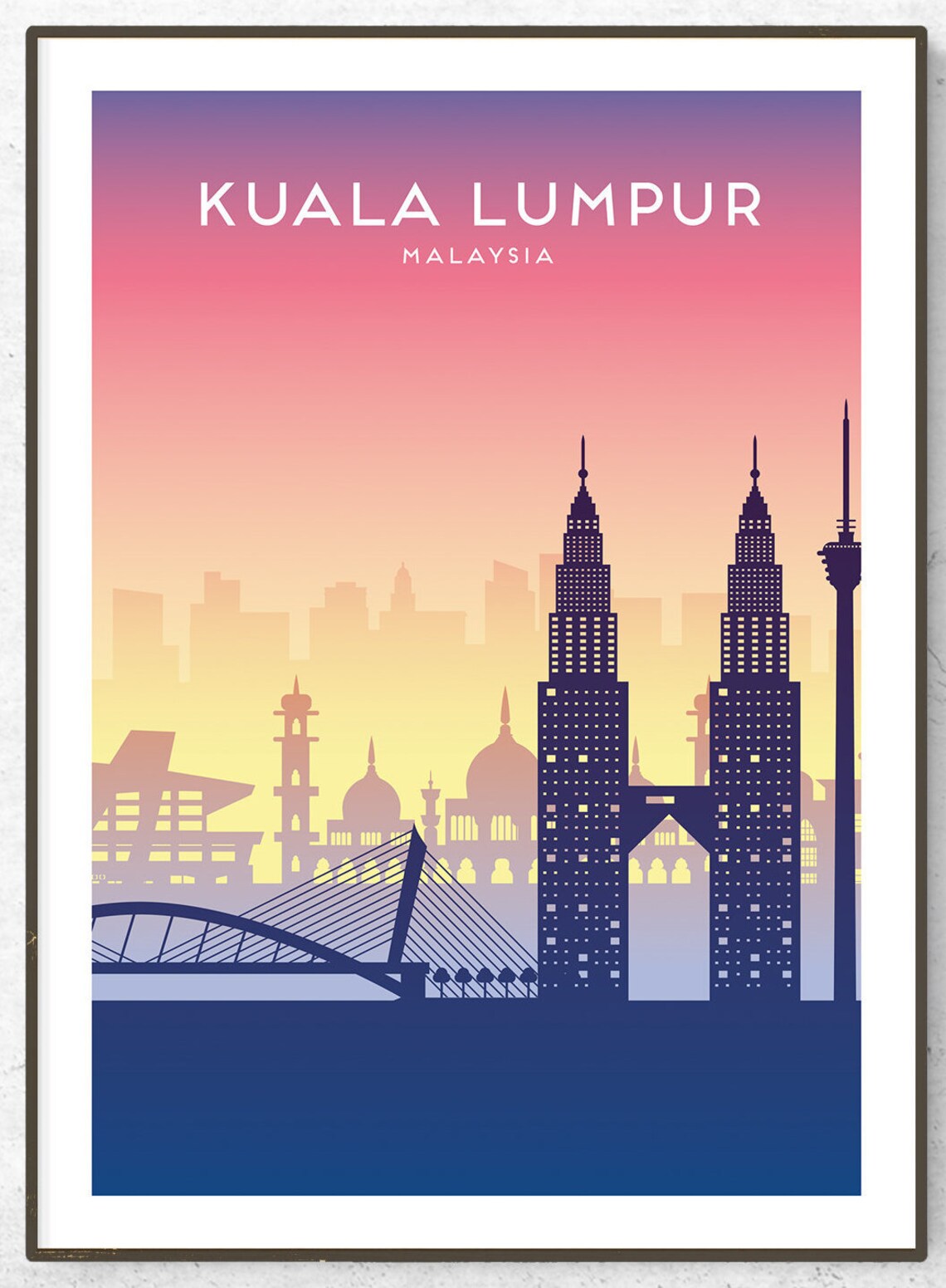 Kuala Lumpur Skyline Poster / Print / Malaysia Travel Print / - Etsy UK