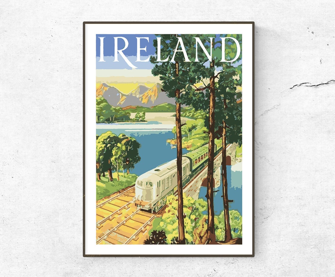 Restored Vintage Ireland Poster / Print / Ireland Travel Print / Travel ...