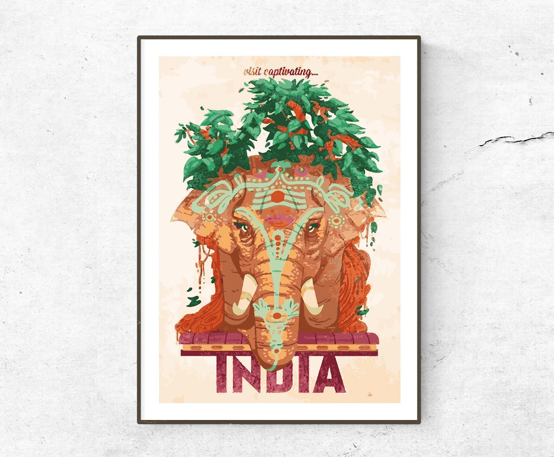 Restored Vintage India Poster / Print / India Travel Print / - Etsy