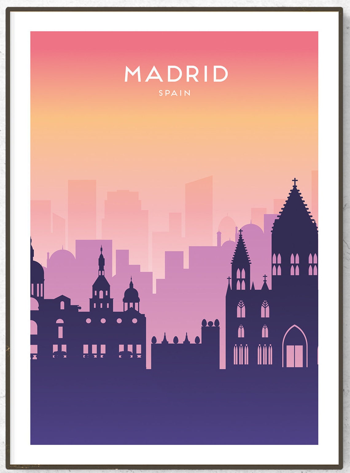 Madrid Skyline Poster / Print / Spain Travel Print / Travel | Etsy