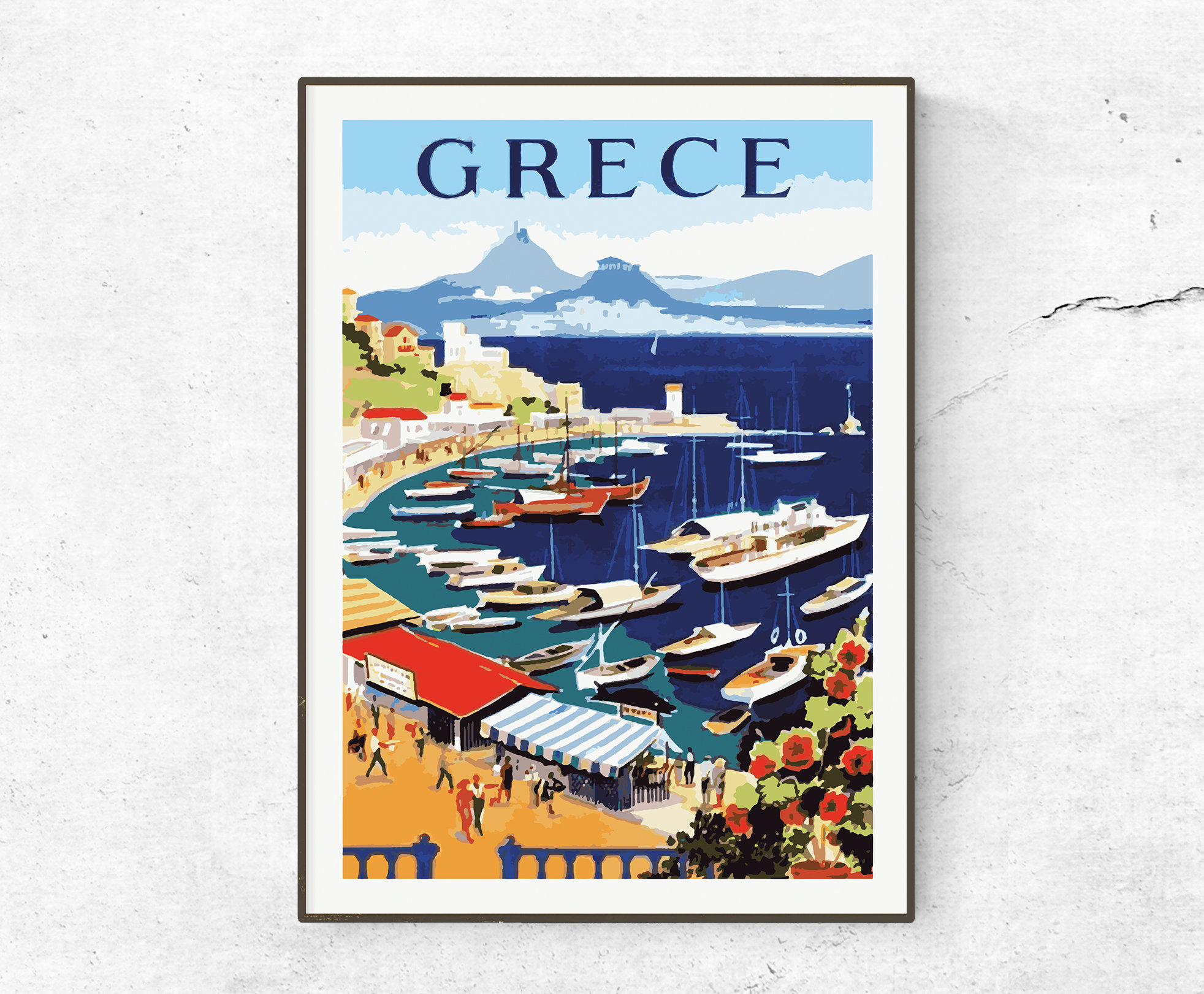 Restored Vintage Greece Poster / Print / Greece Travel Print / - Etsy UK