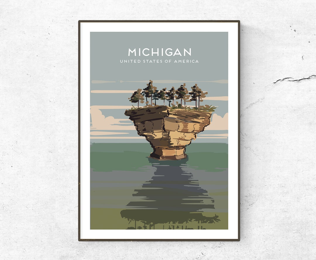 Michigan Poster / Print / America Travel Print / Travel Poster - Etsy ...