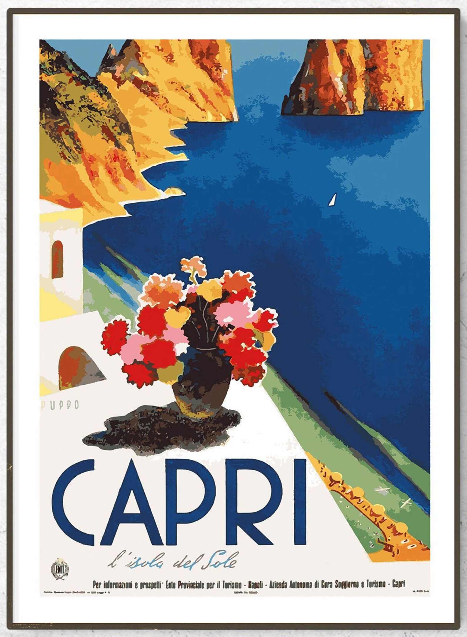 Restored Vintage Capri Poster / Print / Italy Travel Print / - Etsy