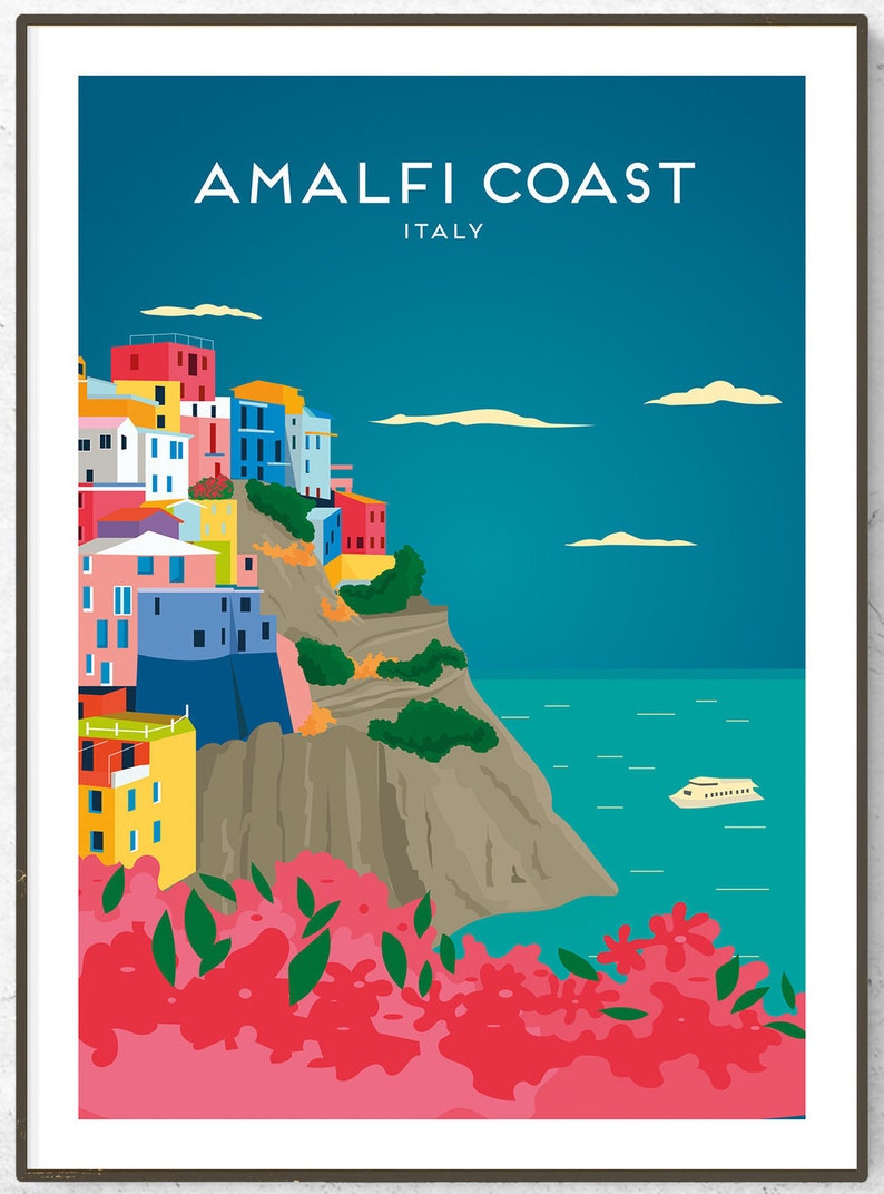 Amalfi Coast Poster / Print / Italy Travel Print / Travel - Etsy