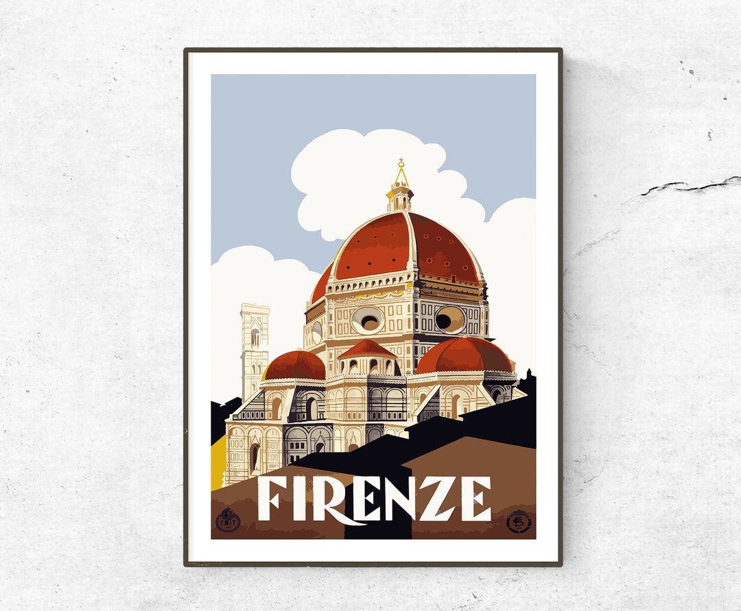 Restored Vintage Florence firenze Poster / Print / Italy Travel Print ...