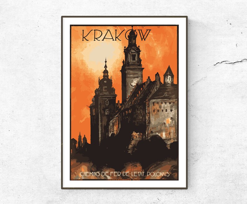 Restored Vintage Krakow Poster / Print / Poland Travel Print / | Etsy UK