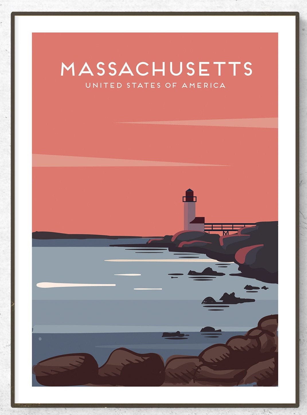 Massachusetts Poster / Print / America Travel Print / Travel - Etsy UK