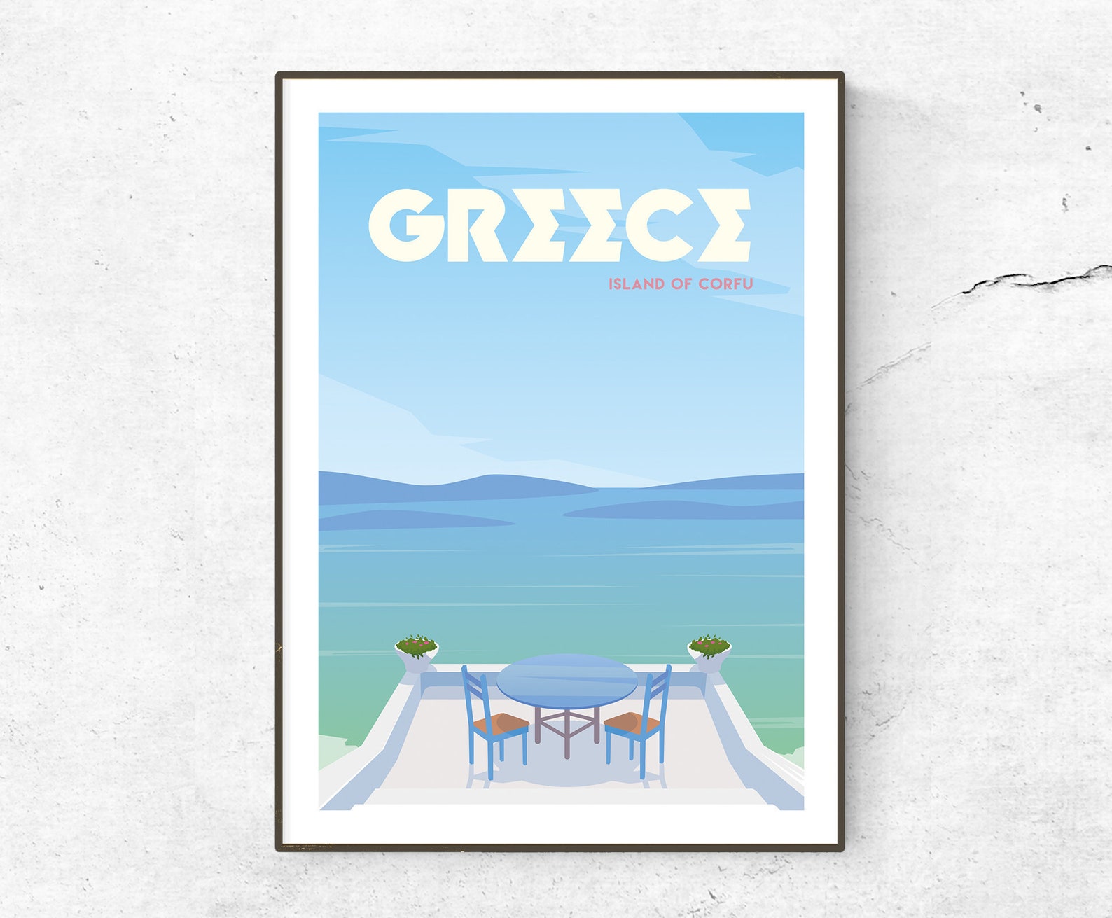 Corfu Poster / Print / Greece Travel Print / Travel Poster / | Etsy