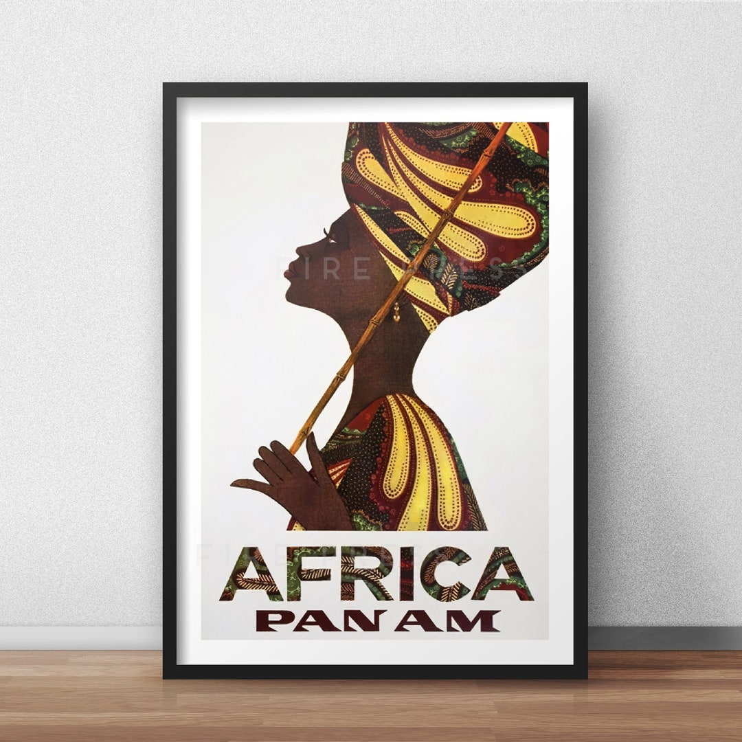 Restored Pan Am Africa Print III / African Travel Poster / Retro Travel ...