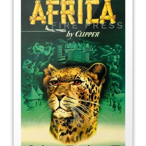 Restored Pan Am Africa Print / African Travel Poster / Retro Travel ...