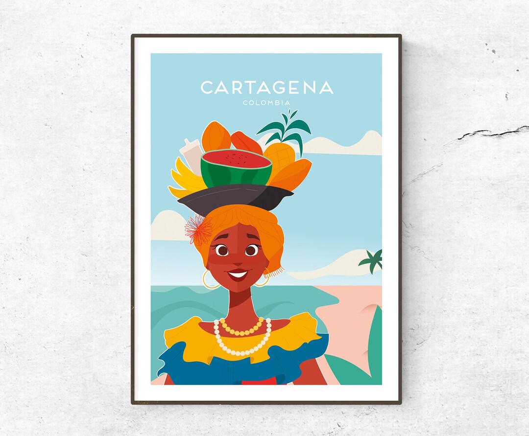 Cartagena Poster / Print / Travel Poster / Columbia Poster / Retro ...