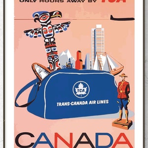 Restored Vintage Canada Poster / Print / Canada Travel Print / - Etsy