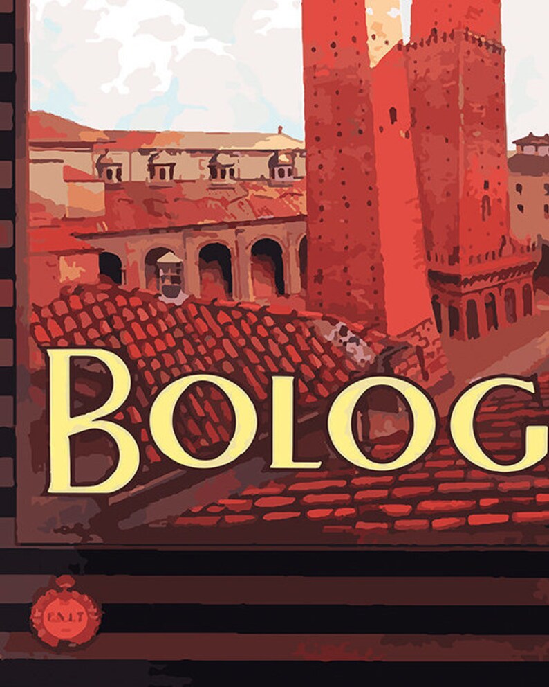 Restored Vintage Bologna Poster / Italy Travel Print / Travel - Etsy ...