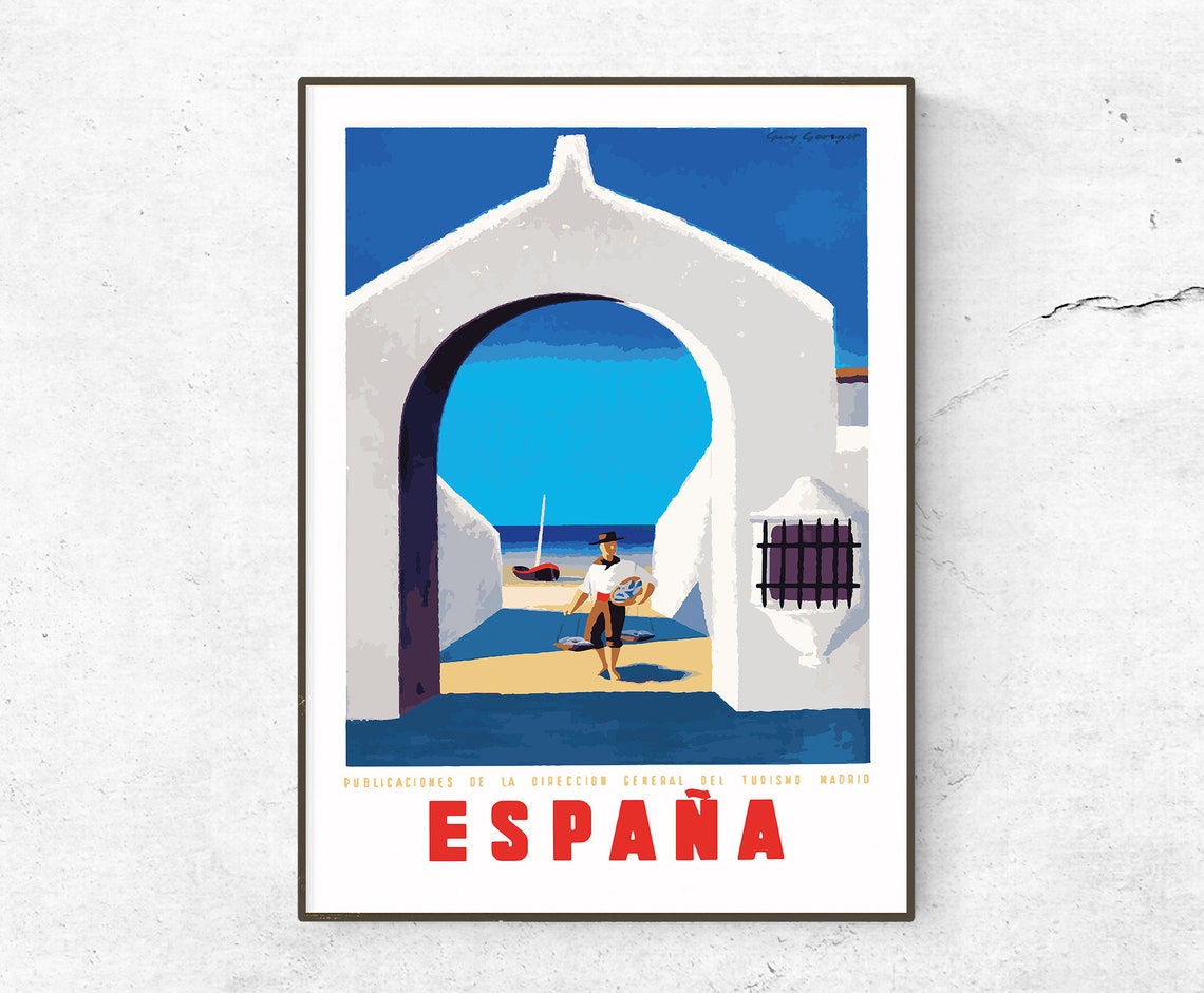 Restored Vintage Spain Poster / Print / Spain Travel Print / | Etsy