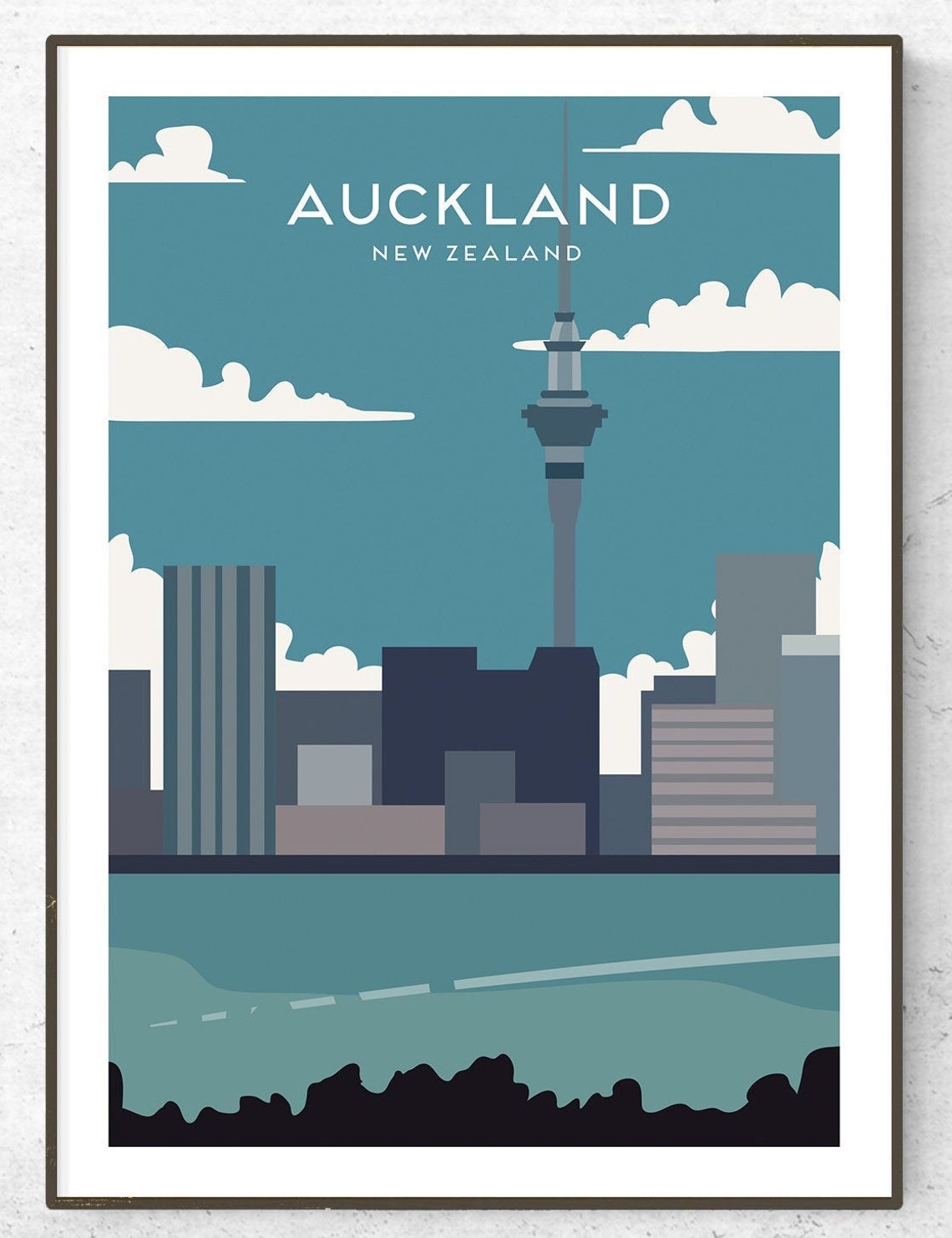 Auckland Poster / Print / New Zealand Travel Print / Travel - Etsy