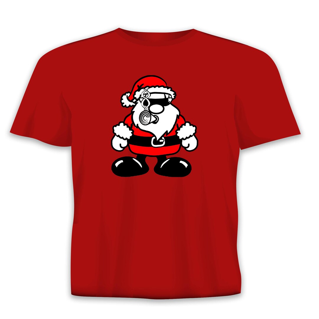 Santa Smoking A Joint Spiff Merry Christmas Santa Funny Weed T - Etsy