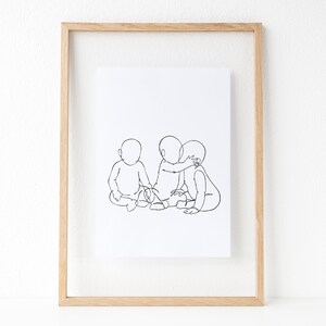 Triplets Nursery Art Print, Minimalist Nursery, One Line Drawing Poster ...