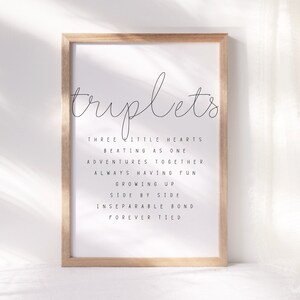 Triplets Baby Room Sign Wall Art | Neutral Triplet Nursery Wall Decor ...